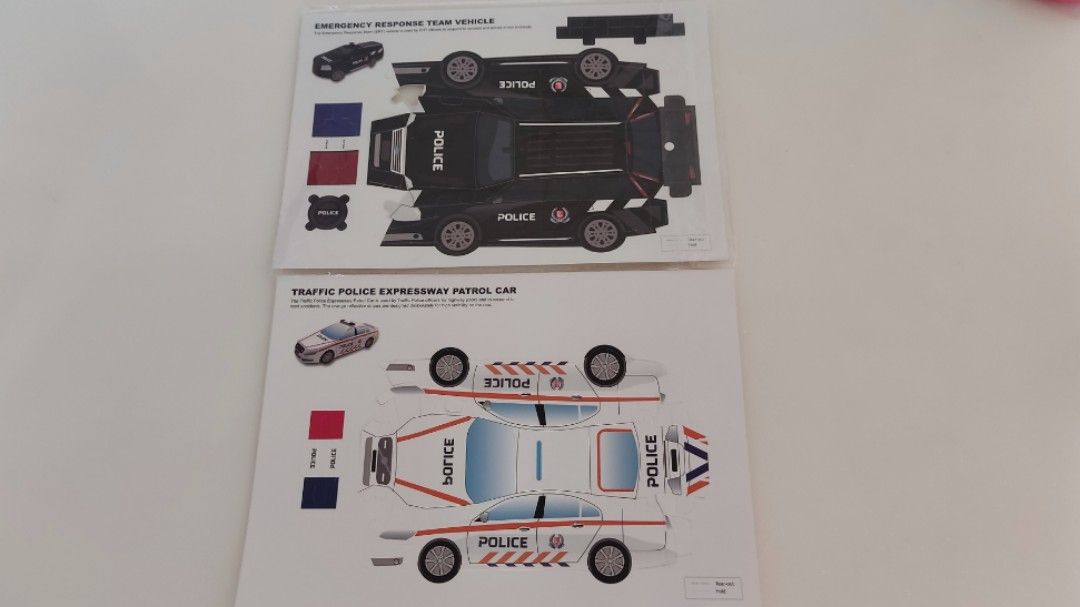 Paper police car models (2 pieces), Hobbies & Toys, Stationery & Craft ...