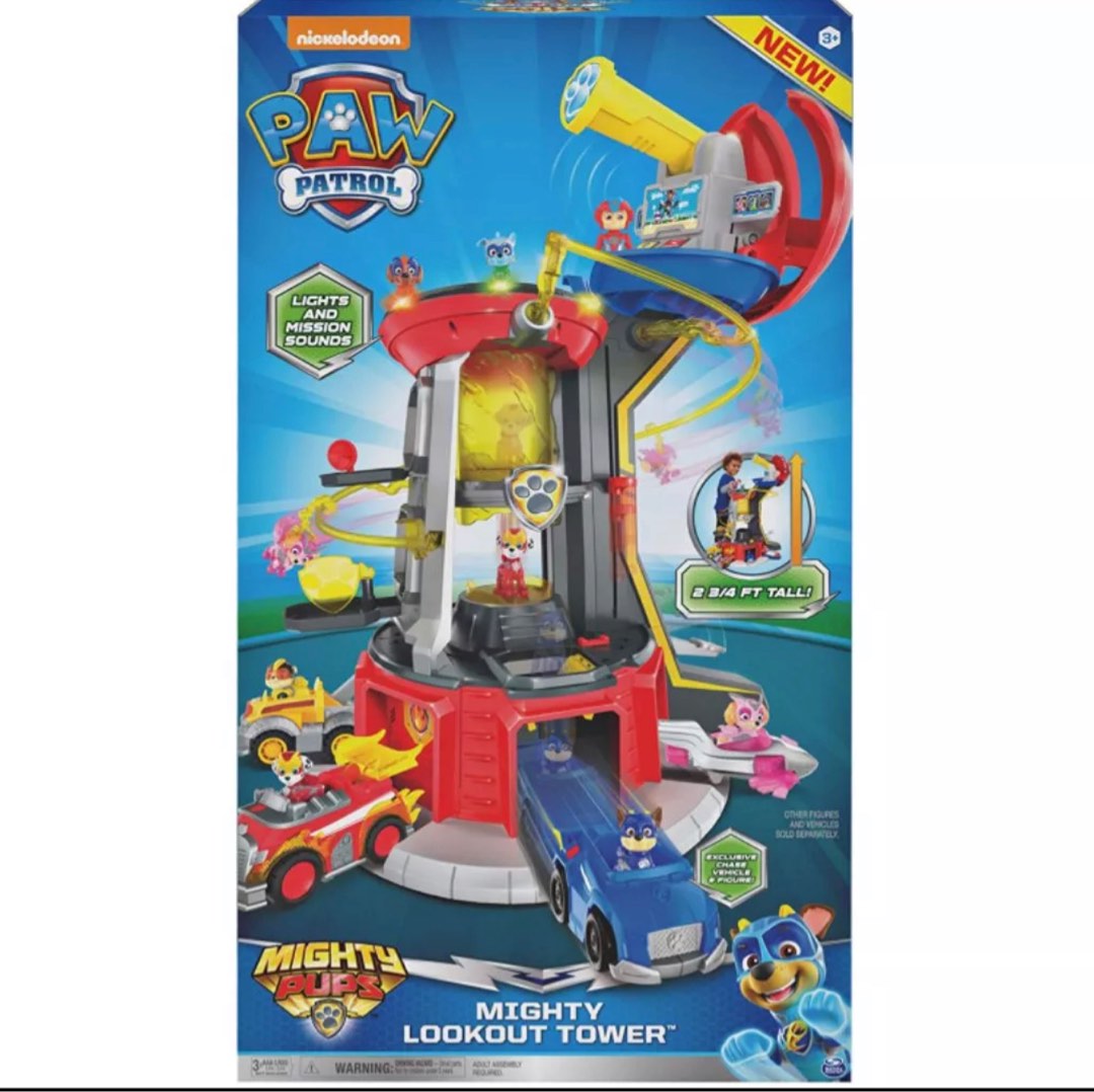 Paw Patrol Mighty Lookout Tower Set with figurines and vehicles ...
