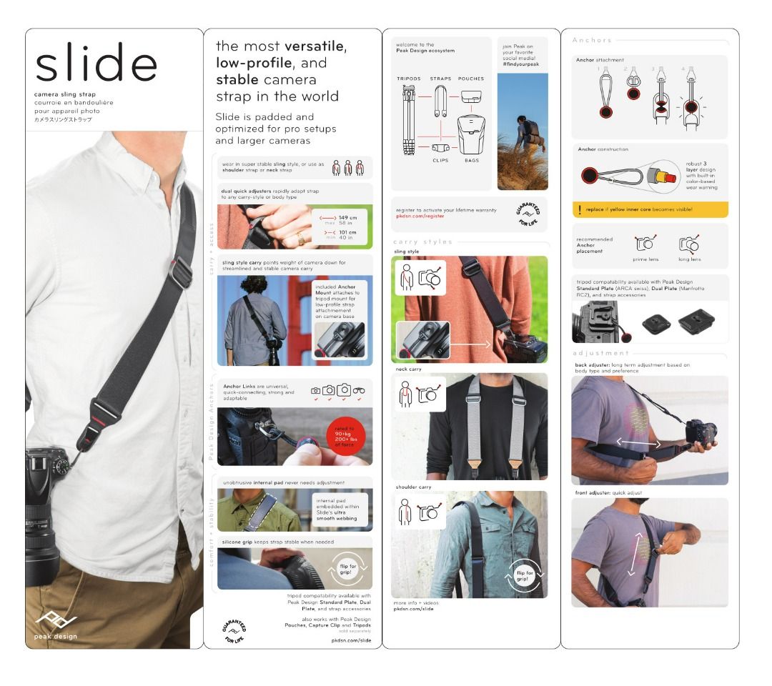 Peak Design Slide Camera Strap Sling / Neck / Shoulder, Photography ...