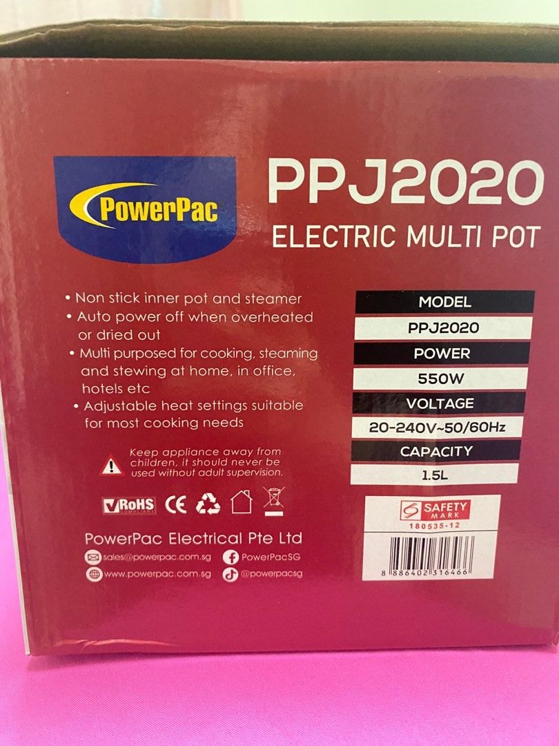 PowerPac electric multi pot 1.5L, TV & Home Appliances, Kitchen ...