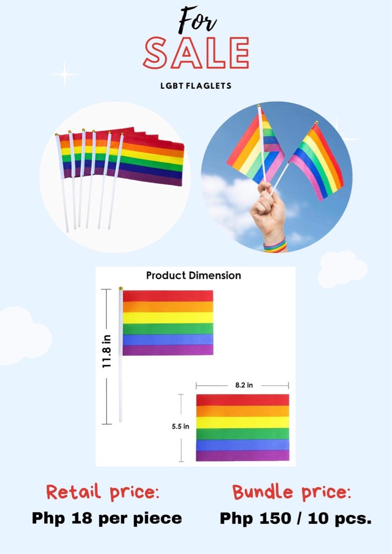 PRIDE/RAINBOW FLAGLETS & FLAG, Hobbies & Toys, Stationary & Craft ...