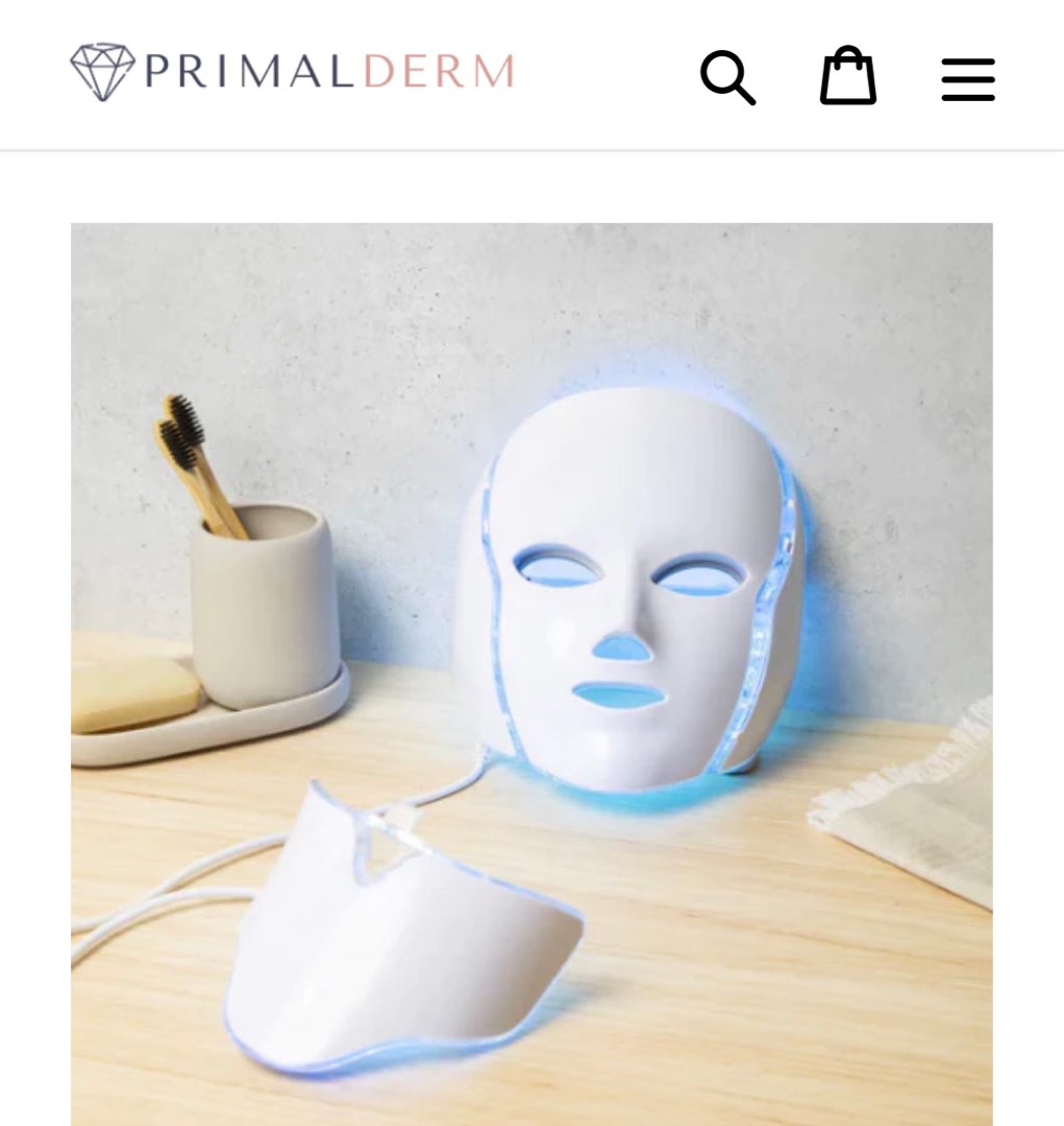 Primalderm LED Face + Neck Therapy Mask, Health & Nutrition, Face Masks ...