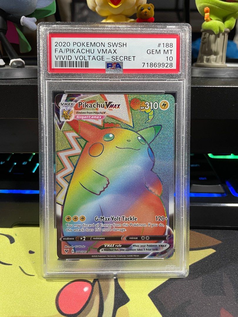 PSA 10 Rainbow Pikachu VMAX #188 Vivid Voltage Pokemon, Hobbies & Toys ...