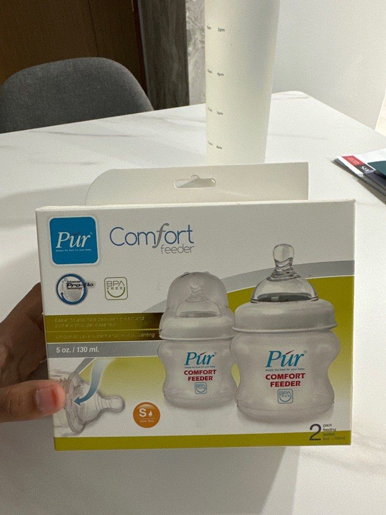 Pur Comfort feeder 2 bottles S flow, Babies & Kids, Nursing & Feeding ...
