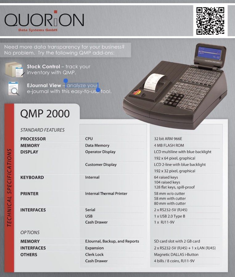 QUORION QMP 2000 series Cash register, Computers & Tech, Office ...