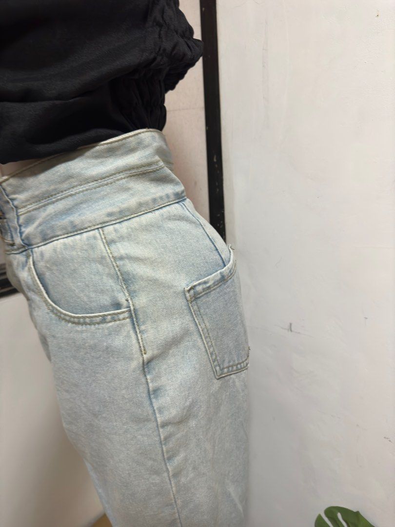 Rare belted baddy tattered ripped pants jeans on Carousell