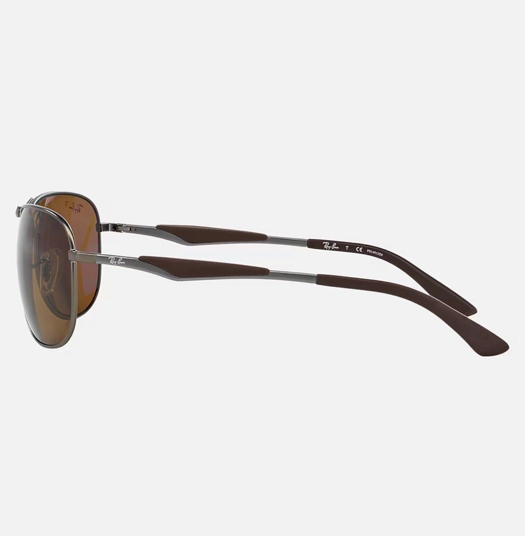 Ray Ban RB 3519 Matte Gunmetal Frame Brown Lenses Pilot Sunglasses ...