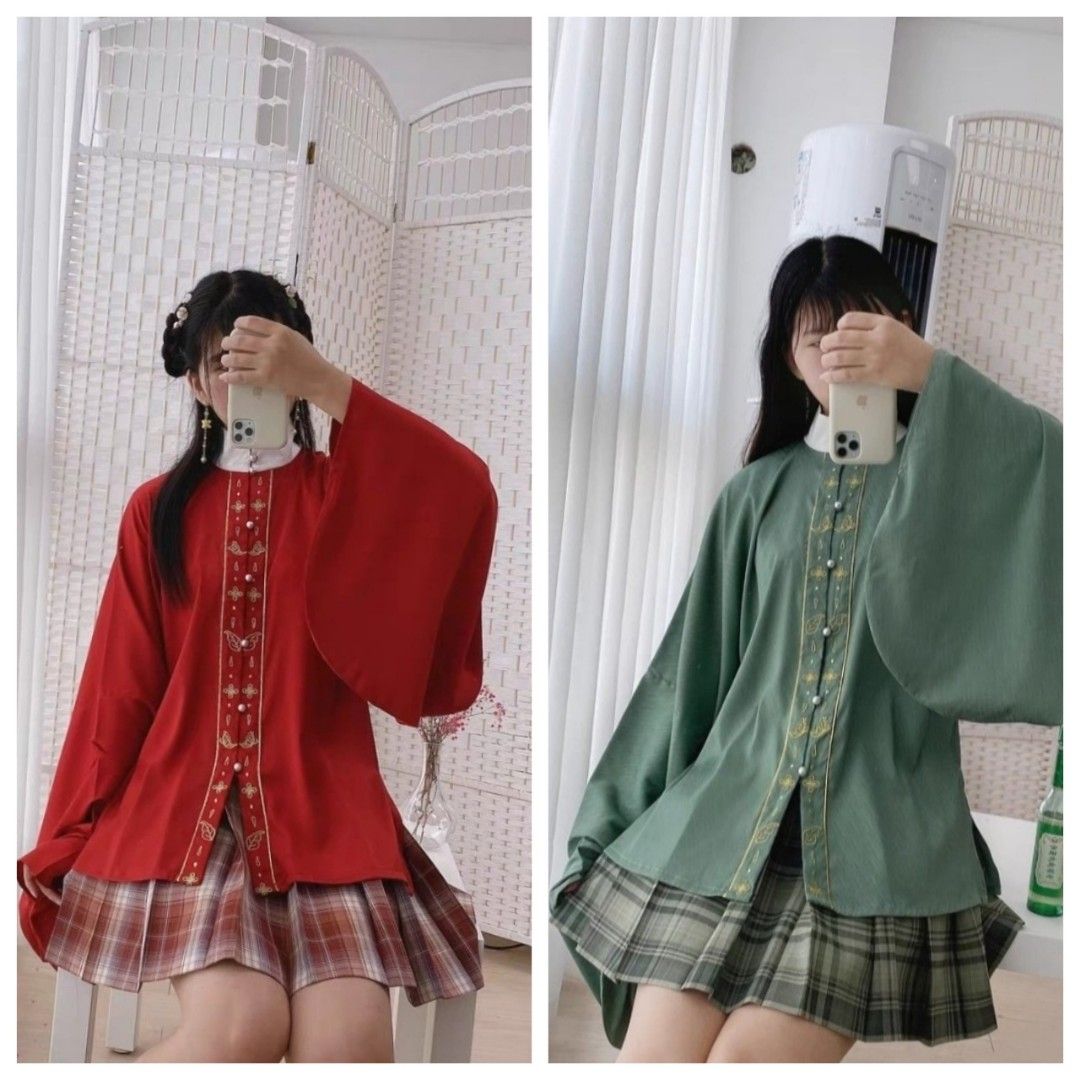 Ming Hanfu top with gold embroidery, Women's Fashion, Dresses & Sets ...