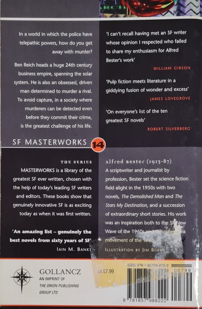 Science Fiction: The Demolished Man by Alfred Bester, SF Masterworks 14 ...