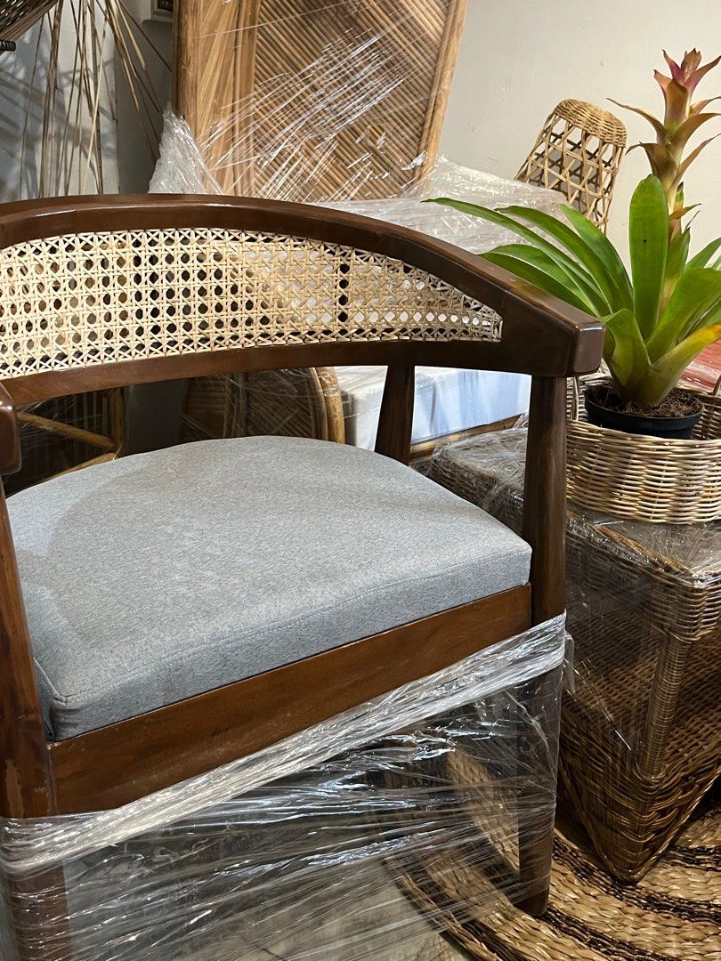 SOLID MAHOGANY WOOD SOLIHIYA WEAVED DINING CHAIRS on Carousell