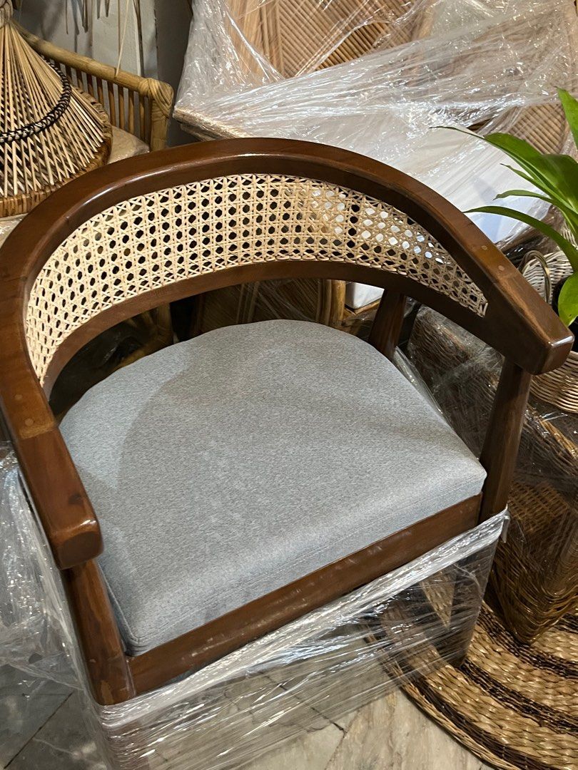 SOLID MAHOGANY WOOD SOLIHIYA WEAVED DINING CHAIRS on Carousell