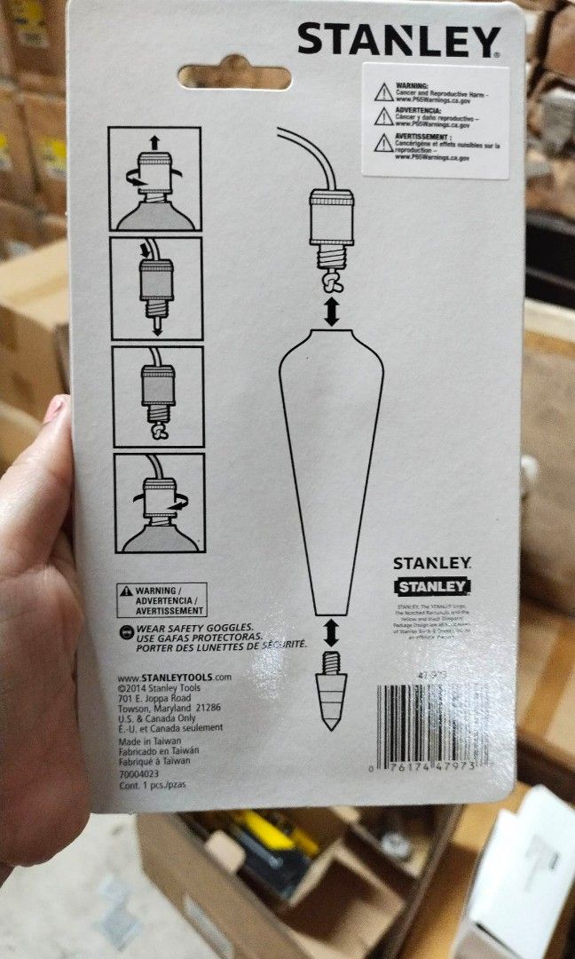 Stanley Solid Brass Plumb Bob 8oz Hulog47 973 Commercial And Industrial Construction Tools