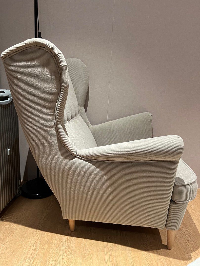 STRANDMON Wing Chair (Kelinge Beige), Furniture & Home Living ...