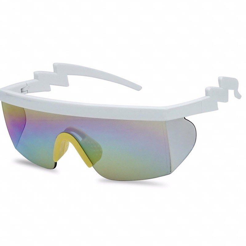 SunglassUP 80's Neon Semi Rimless Style Retro Rainbow Mirrored ...
