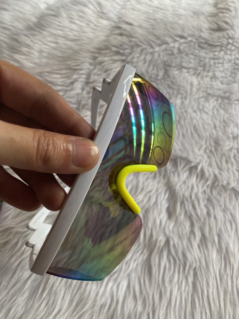 SunglassUP 80's Neon Semi Rimless Style Retro Rainbow Mirrored ...