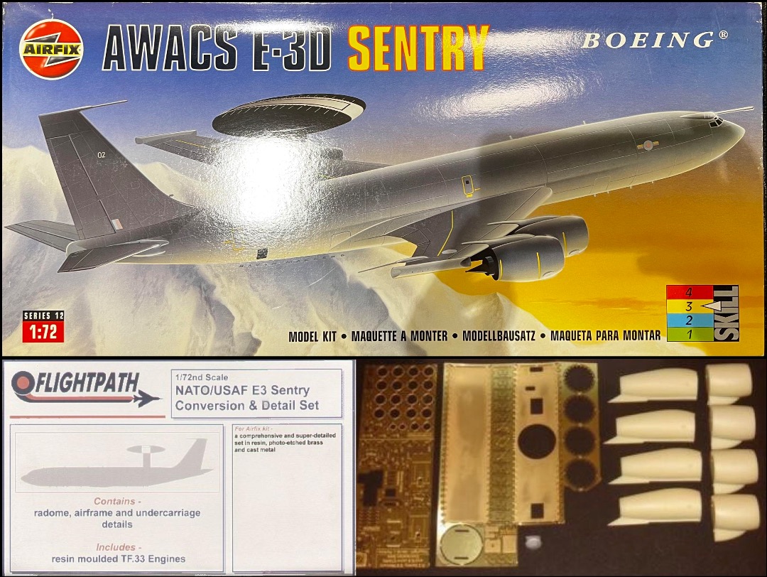 Super Rare - Airfix 1/72 AWACS E-3D Sentry Boeing (Item # 12004) and Flightpath NATO/USAF E3 ...