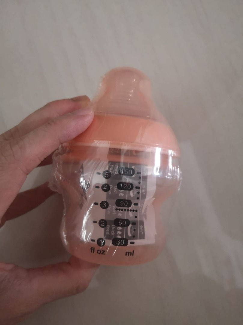 Tommee tippee feeding milk bottles 150ml 340ml Closer to Nature teats nipple 0 months slow flow ...