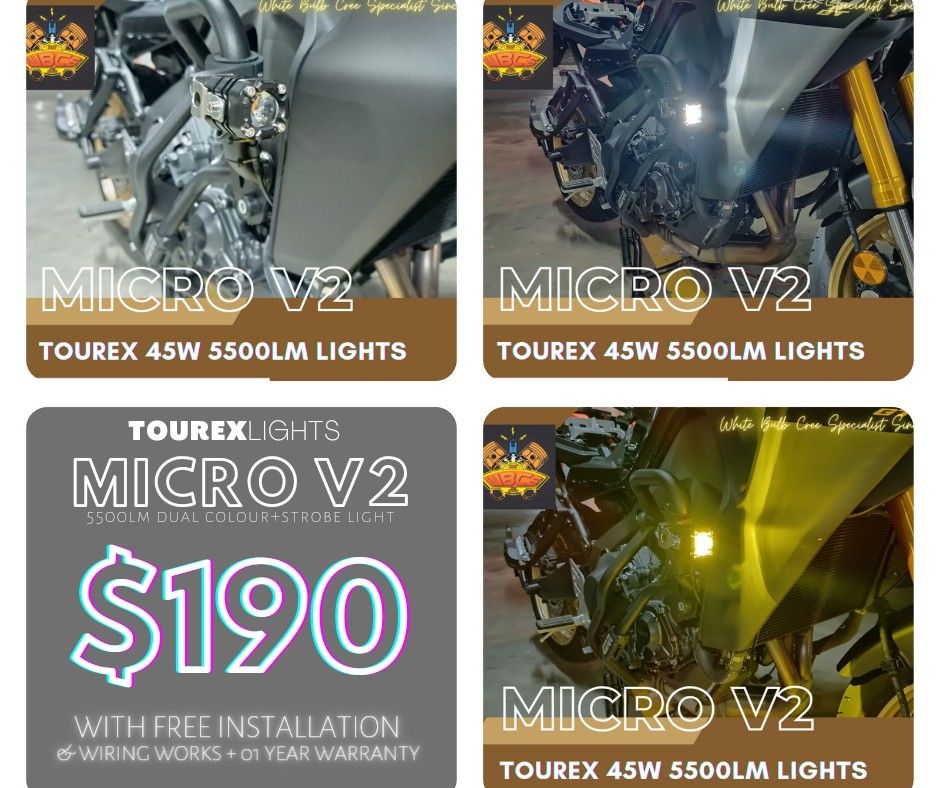 Tourex Micro Xtreme V2 5500LM Dual+Strobe Lights, Motorcycles ...