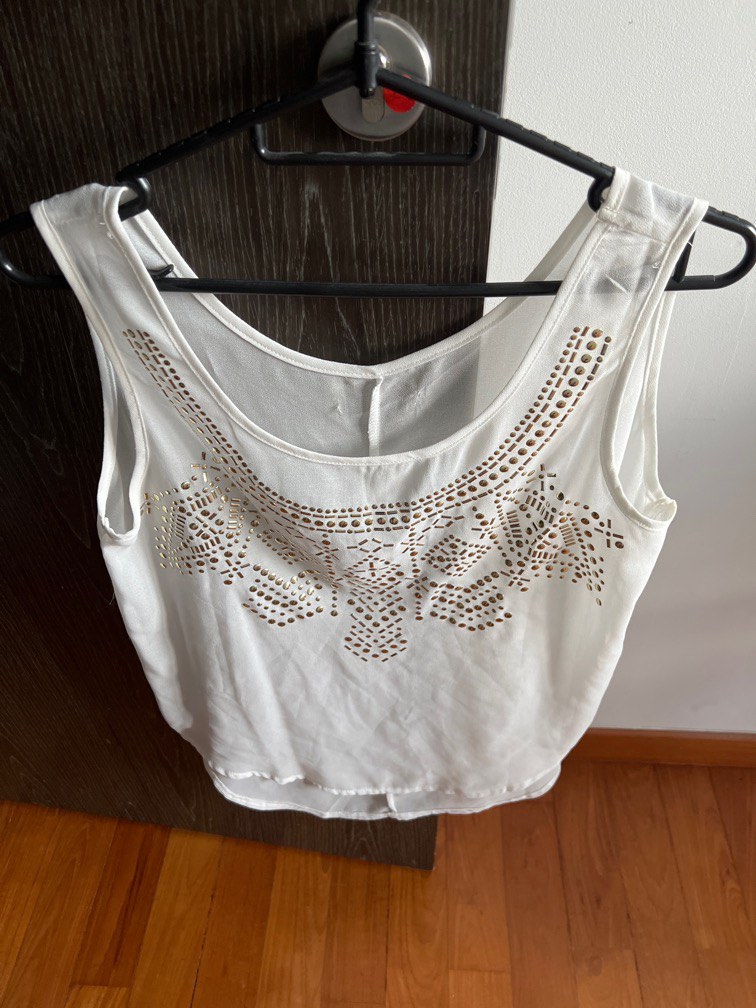 Translucent White Top, Women's Fashion, Tops, Sleeveless on Carousell