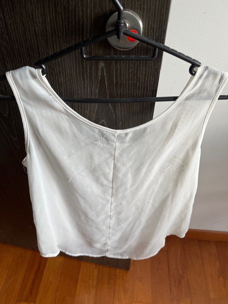 Translucent White Top, Women's Fashion, Tops, Sleeveless on Carousell