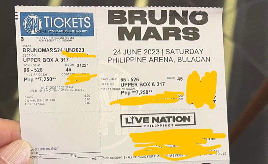 UBA Bruno Mars June 24, Tickets & Vouchers, Event Tickets on Carousell