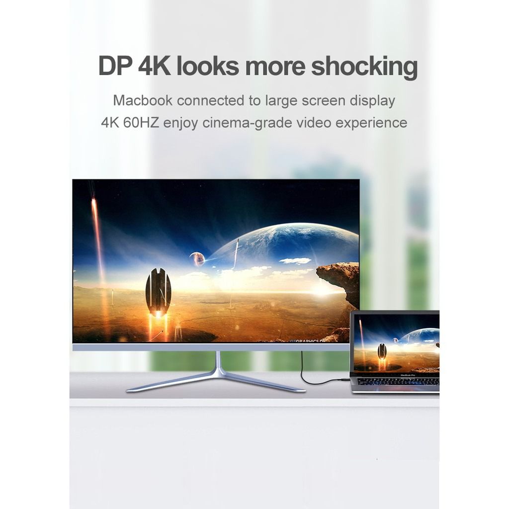 USB C to Displayport Cable Type C to DP Adapter 4K 60Hz Display Port to ...