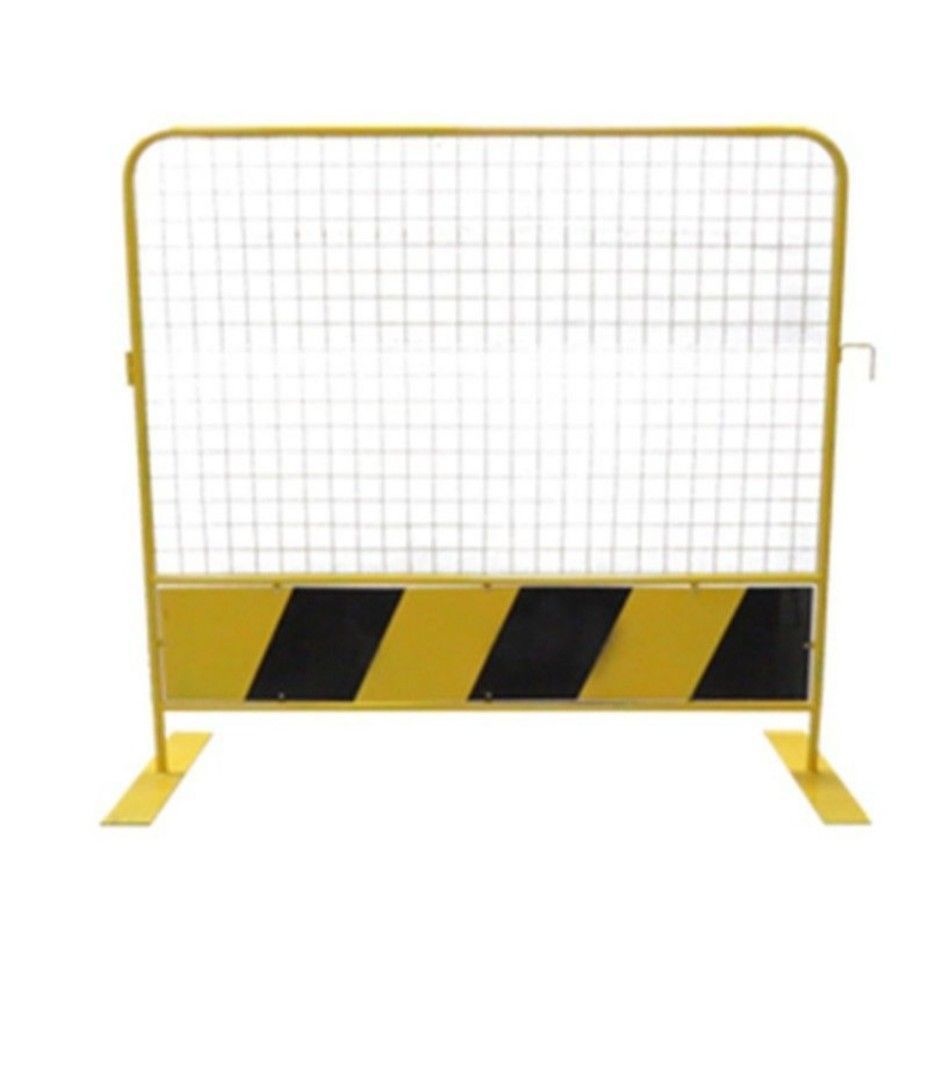(Used) Black/Yellow Mesh Metal Barricade 1.8m x 1.8m, Furniture & Home ...