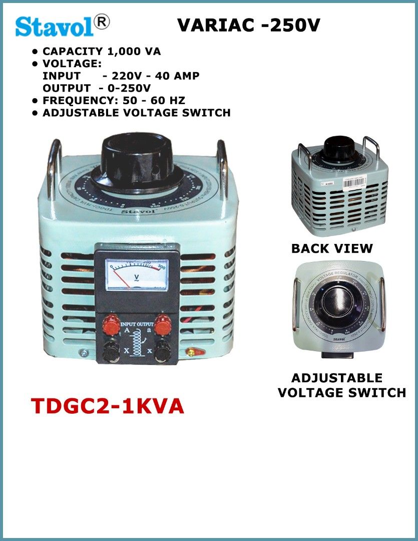 Variac Transformer adjustable voltage, Furniture & Home Living, Home ...