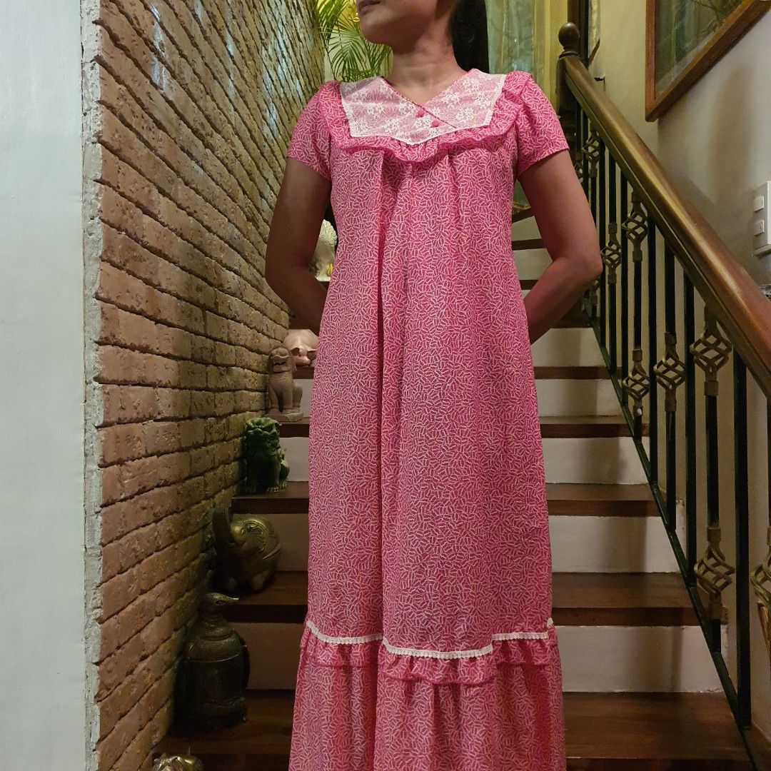 Vintage Liberty House Hawaiian Muumuu House Dress Colonial Cottagecore Made in USA Coconut girl ...