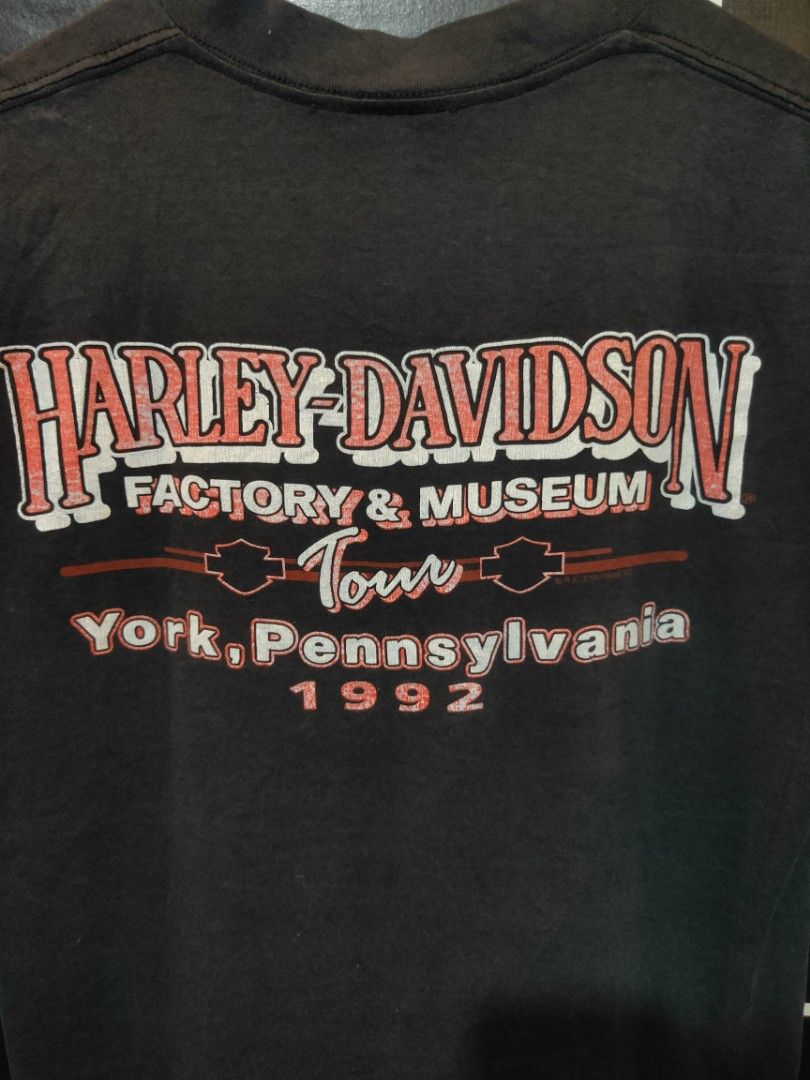 Vintage Harley Davidson York Museum Dated 1992 Shirt, Men's Fashion, Tops & Sets, Tshirts & Polo ...