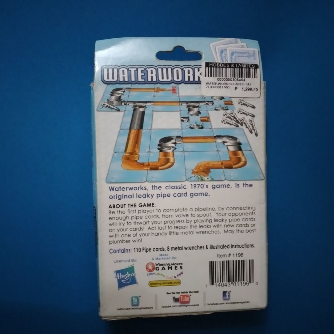 Waterworks card game, Hobbies & Toys, Toys & Games on Carousell