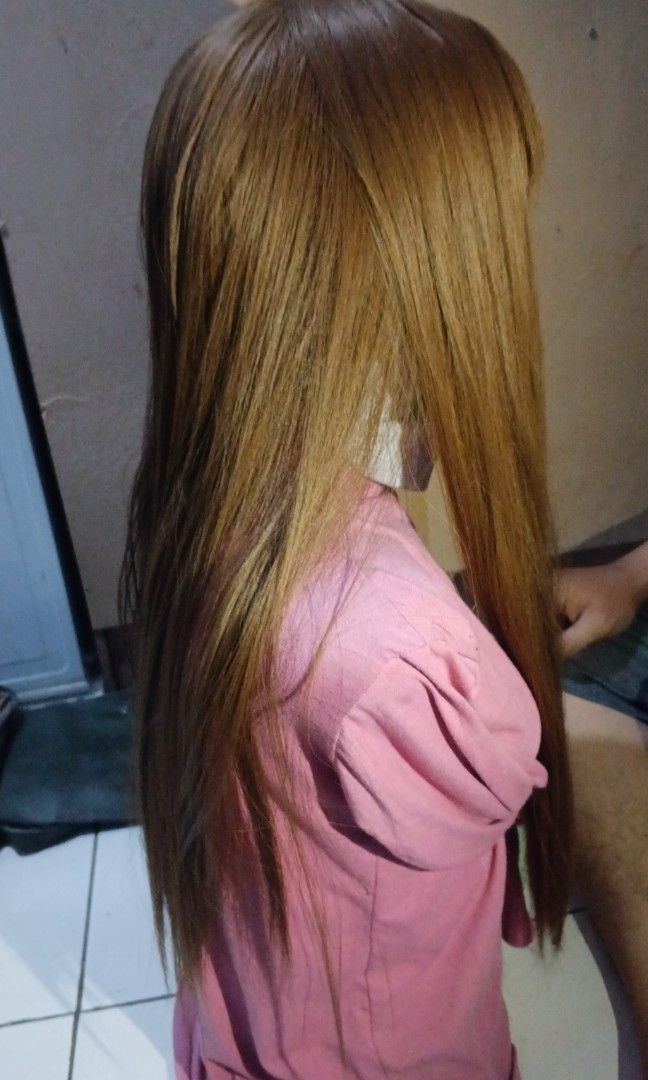 WIG RAMBUT PALSU PANJANG HONEY CARAMEL, Kesehatan & Kecantikan ...