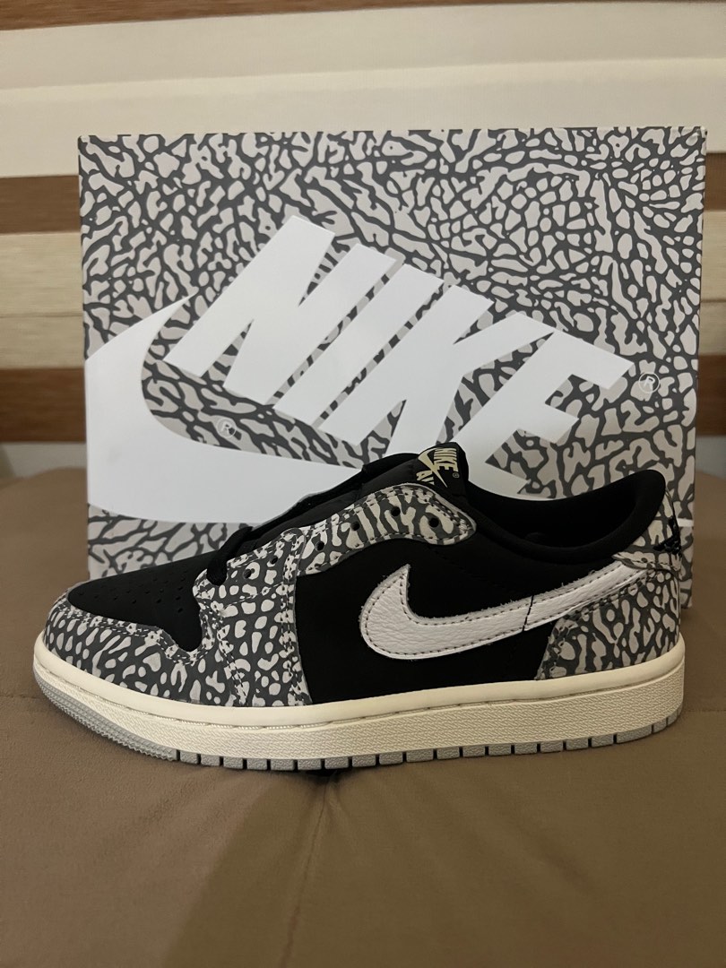 WMNS AIR JORDAN 1 RETRO LOG OG BLACK CEMENT, Women's Fashion, Footwear ...