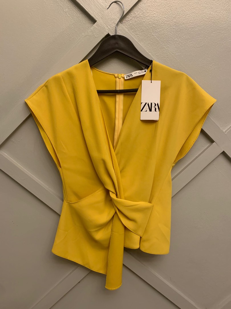 Zara Yellow Top, Women's Fashion, Tops, Blouses on Carousell