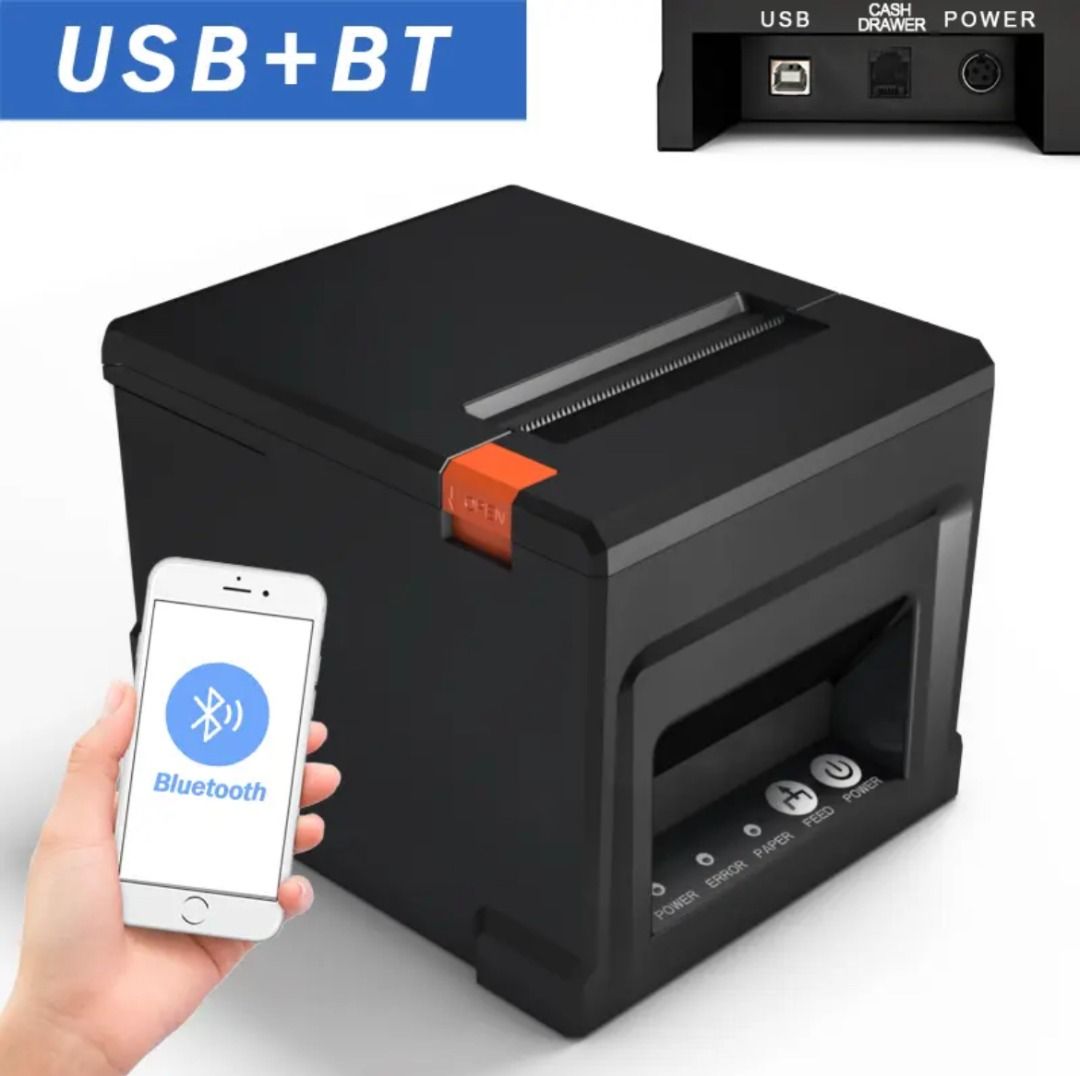 80mm Thermal Receipt Printer Machine Automatic Cutter Restaurant ...
