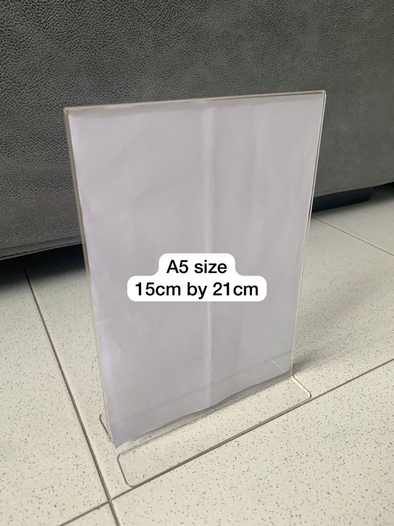 A4 / A5 Acrylic L-shape Plastic Stand, Furniture & Home Living, Home ...