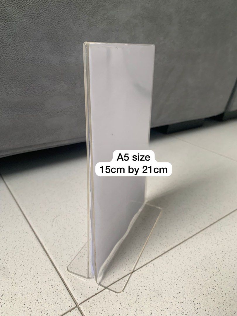 A4 / A5 Acrylic L-shape Plastic Stand, Furniture & Home Living, Home ...