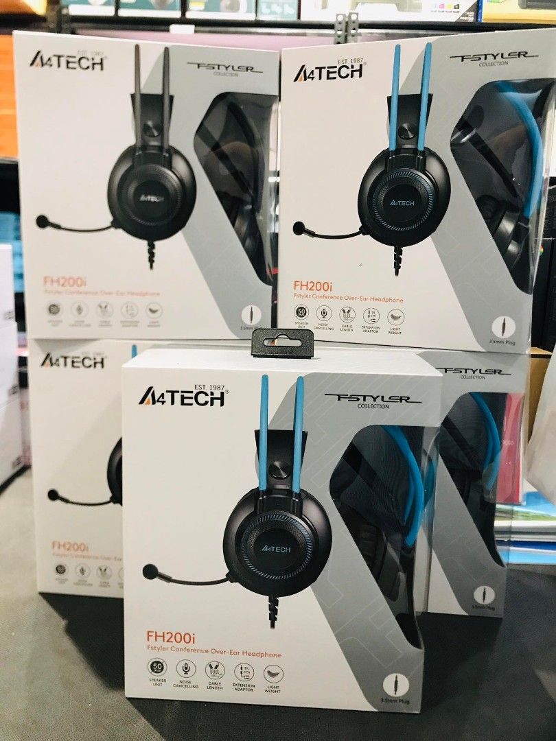 A4Tech FH200i Conference Over-Ear Headphone with Noise Cancelling Mic ...