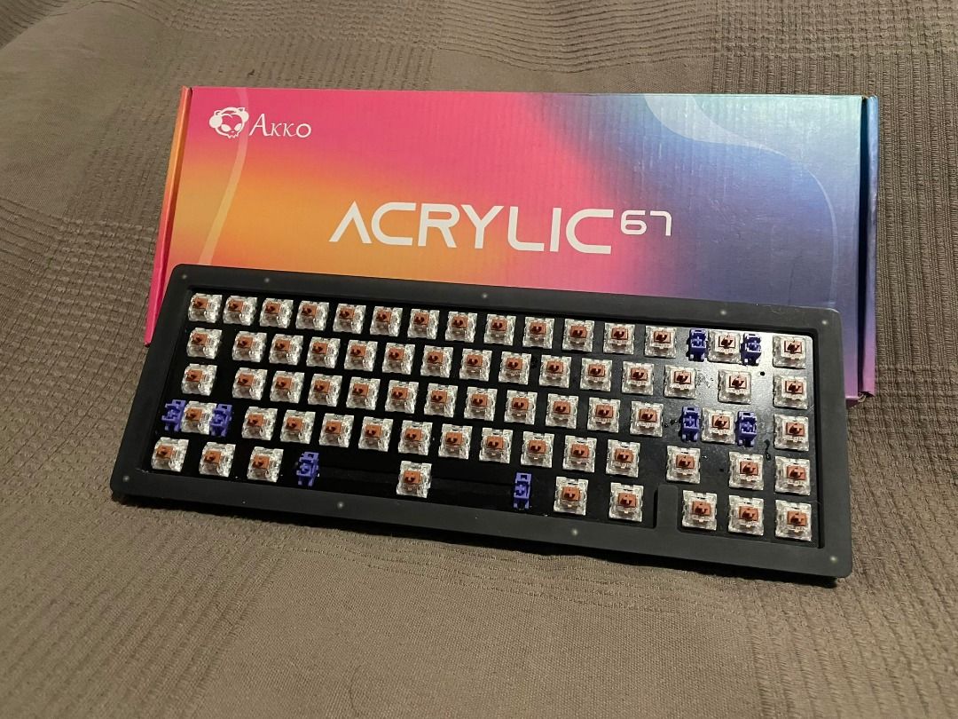 AKKO ACR67 RGB MECHANICAL KEYBOARD ACRYLIC DIY KIT WITH PCB AND COILED ...