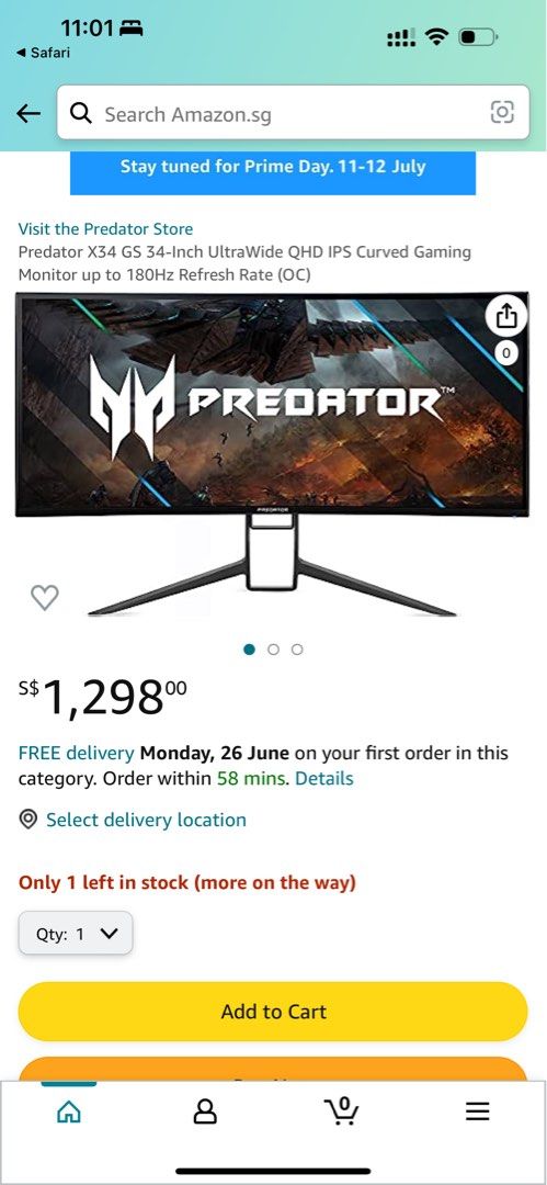 Asus Z35P 34-inch Predator monitor, ultrawide, Computers & Tech, Parts ...
