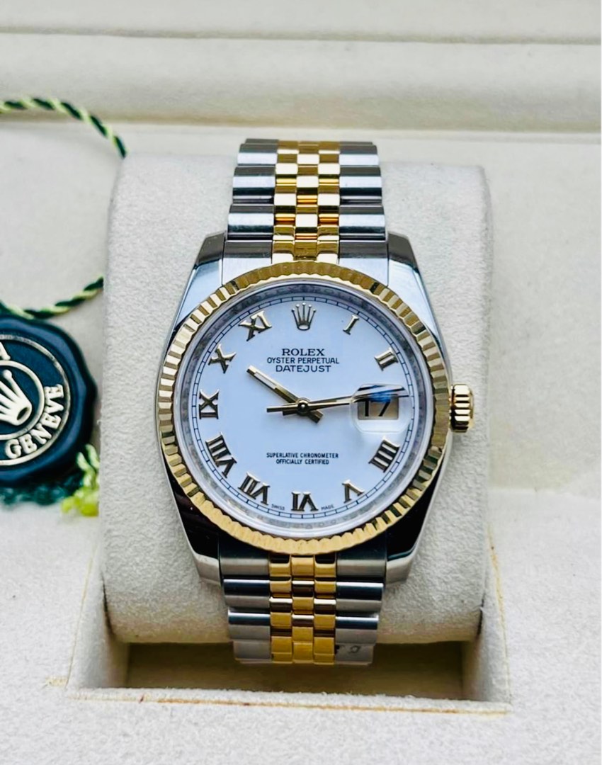 Authentic Rolex DateJust 36mm White Roman Dial Super Jubilee Watch for ...