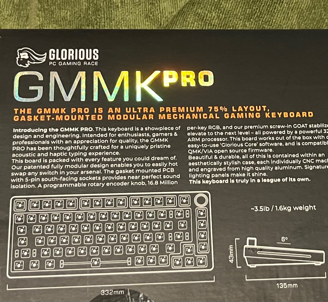 GMMK Pro Barebones, Black Slate Mechanical Keyboard, Computers & Tech, Parts & Accessories ...