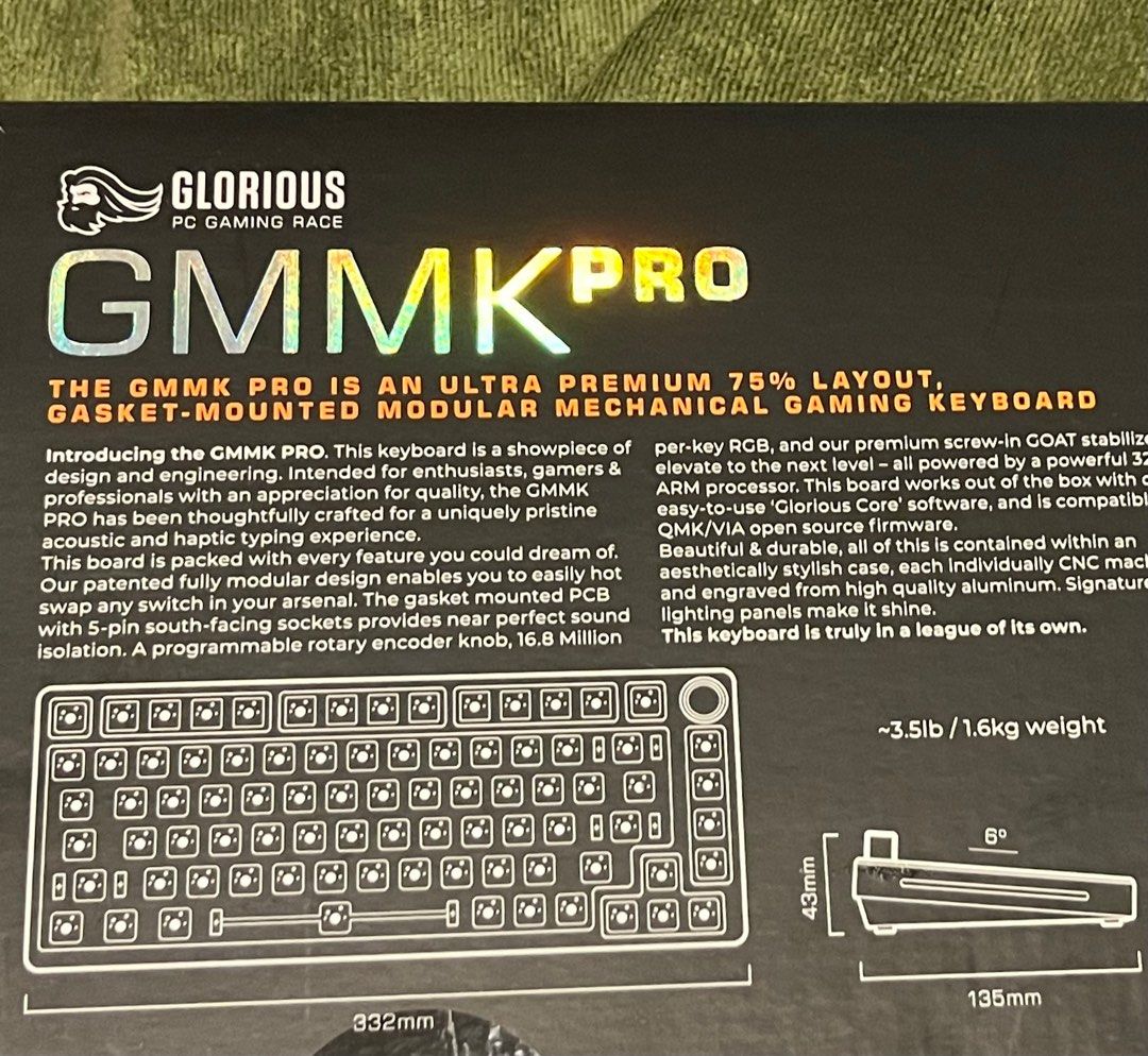 GMMK Pro Barebones, Black Slate Mechanical Keyboard, Computers & Tech, Parts & Accessories ...