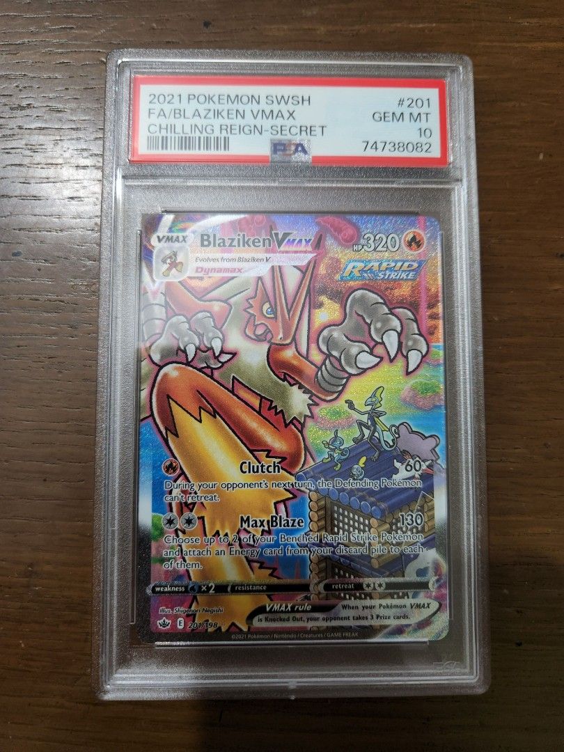 Blaziken vmax alternate art psa 10 pokemon card, Hobbies & Toys, Toys & Games on Carousell