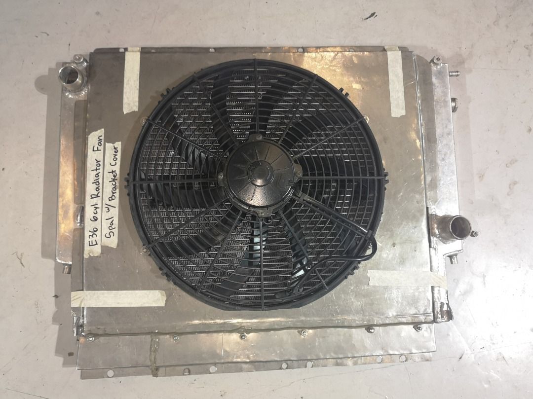 BMW E36 6 Cyl Aluminum Radiator with SPAL Fan and Shroud on Carousell