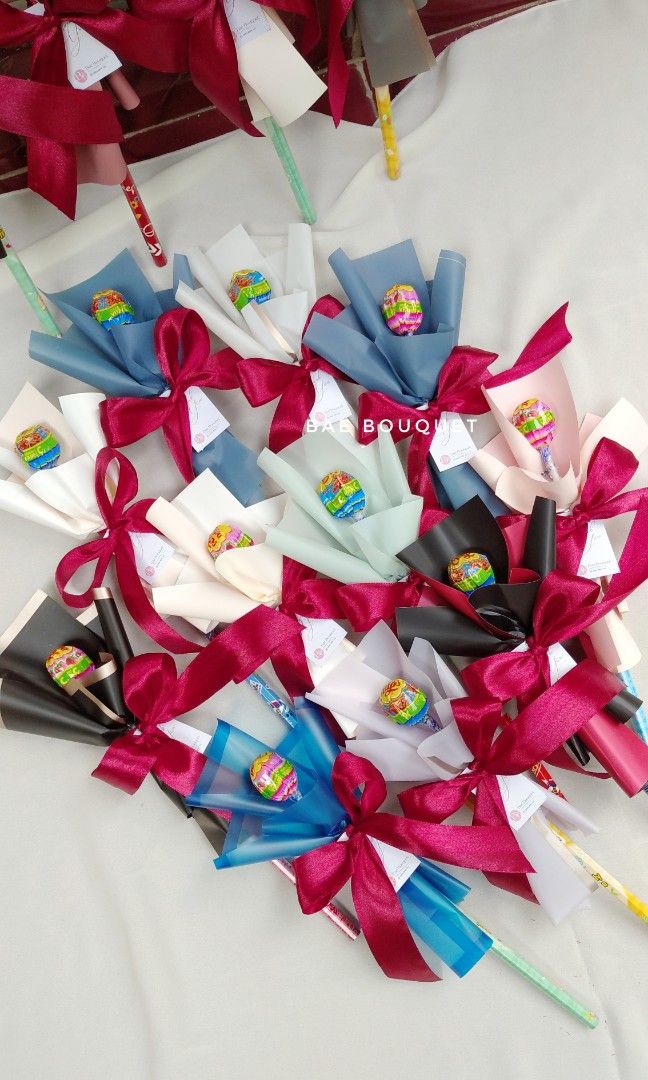 Buket mini lolipop chupa cup wisuda anak souvenir ulang tahun hiasan ...