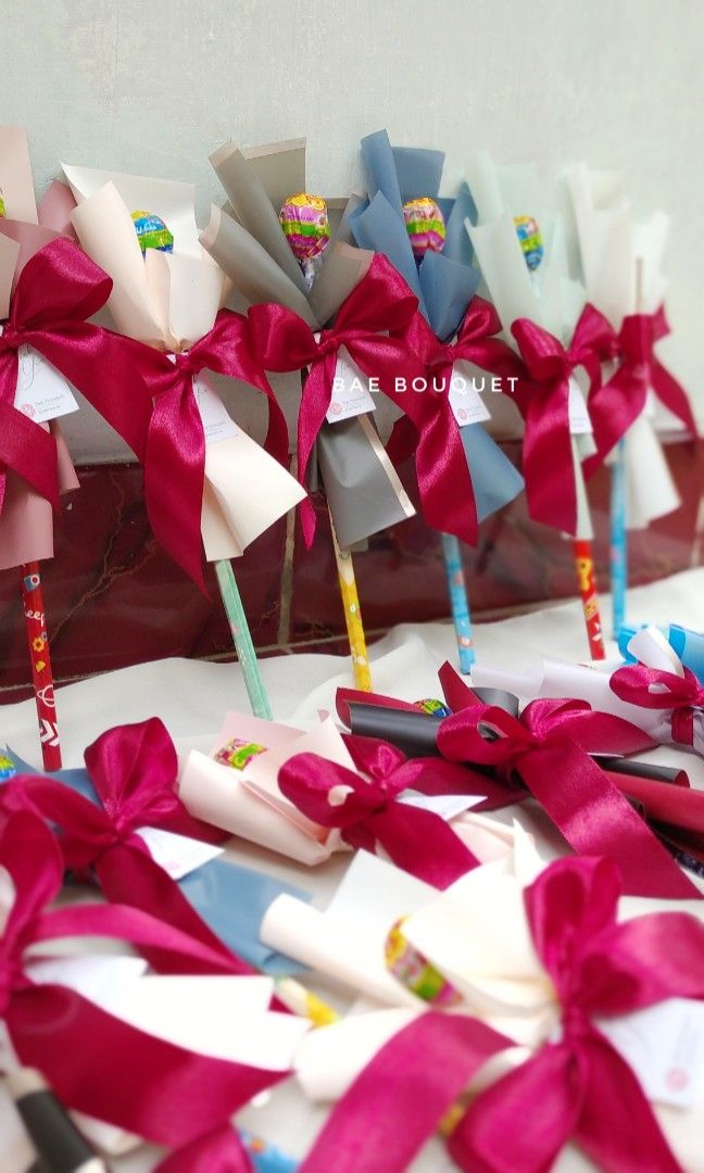Buket mini lolipop chupa cup wisuda anak souvenir ulang tahun hiasan ...
