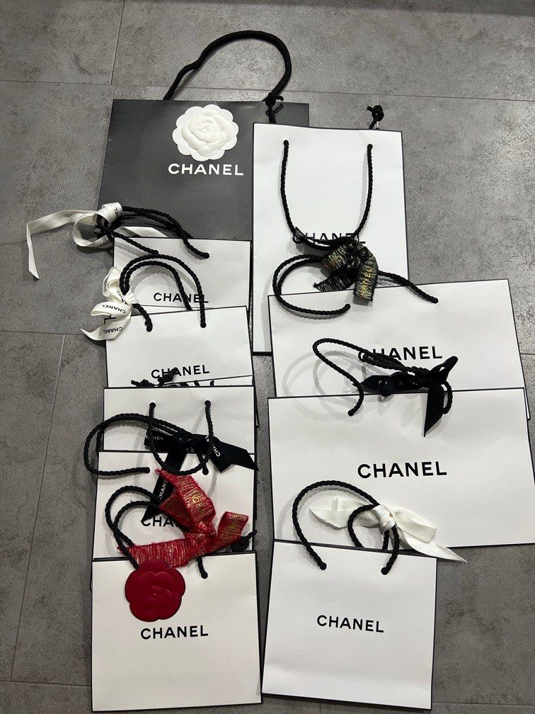 Chanel paper bags, Luxury, Bags & Wallets on Carousell
