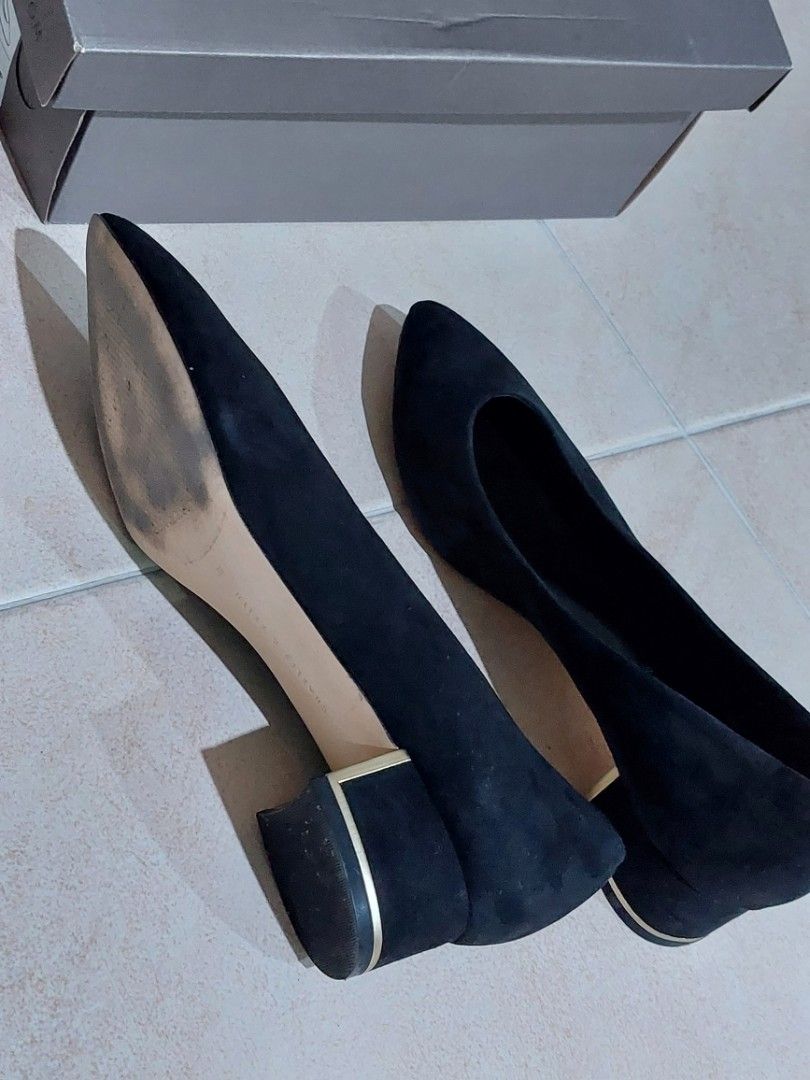 Charles & Keith Black Gold Pump Heels, Women's Fashion, Footwear, Heels ...