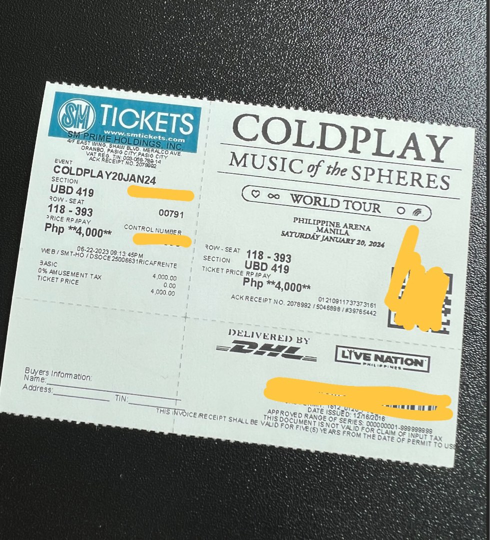 Colplay Ticket SRP on Carousell
